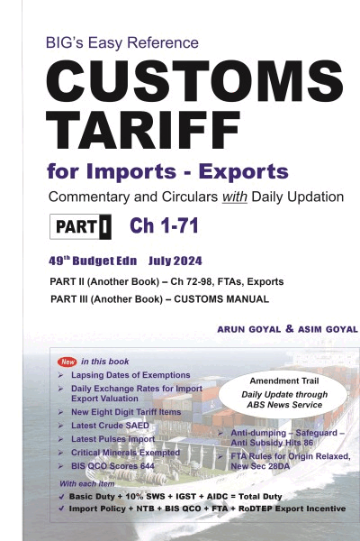 BIG's Easy Reference Customs Tariff for Imports - Exports (In 2 Volumes)